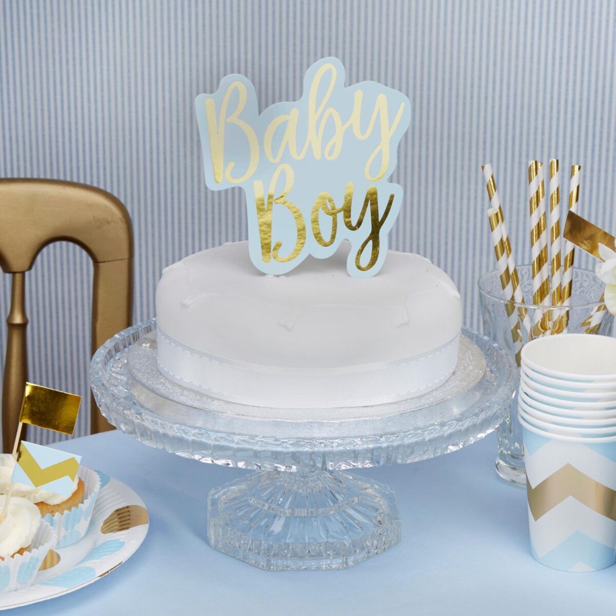 Kaketopp, papp - Baby Boy - Festutstyr.no