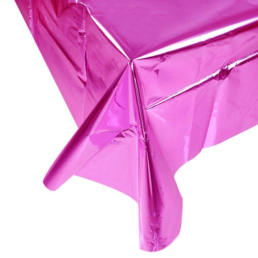 Plastduk - metallic mørk rosa - Festutstyr.no